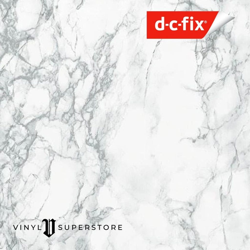 67cm D-C-Fix White/Grey Marble Sticky Back Vinyl Lengths 1m to 15m (20 ...